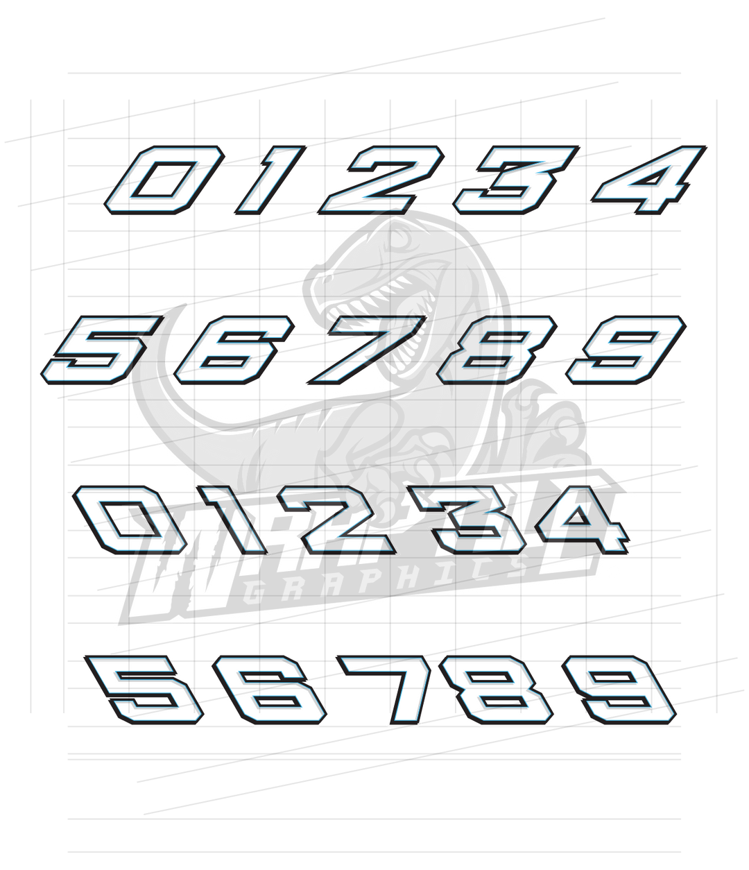 Racing Fonts Number Collection 3 – Wraptile Shop