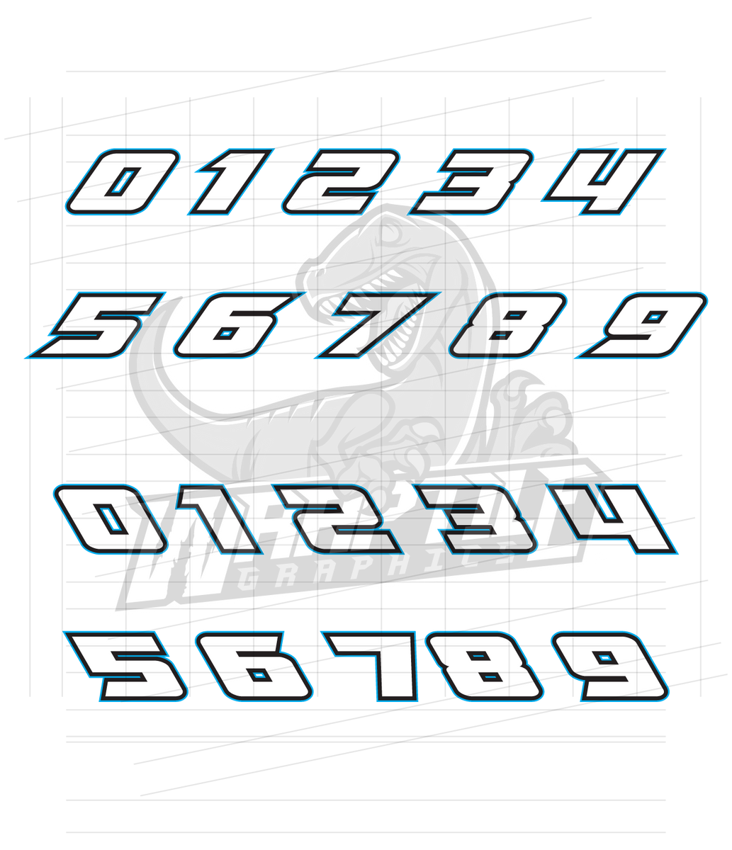 Racing Fonts Number Collection 4 – Wraptile Shop