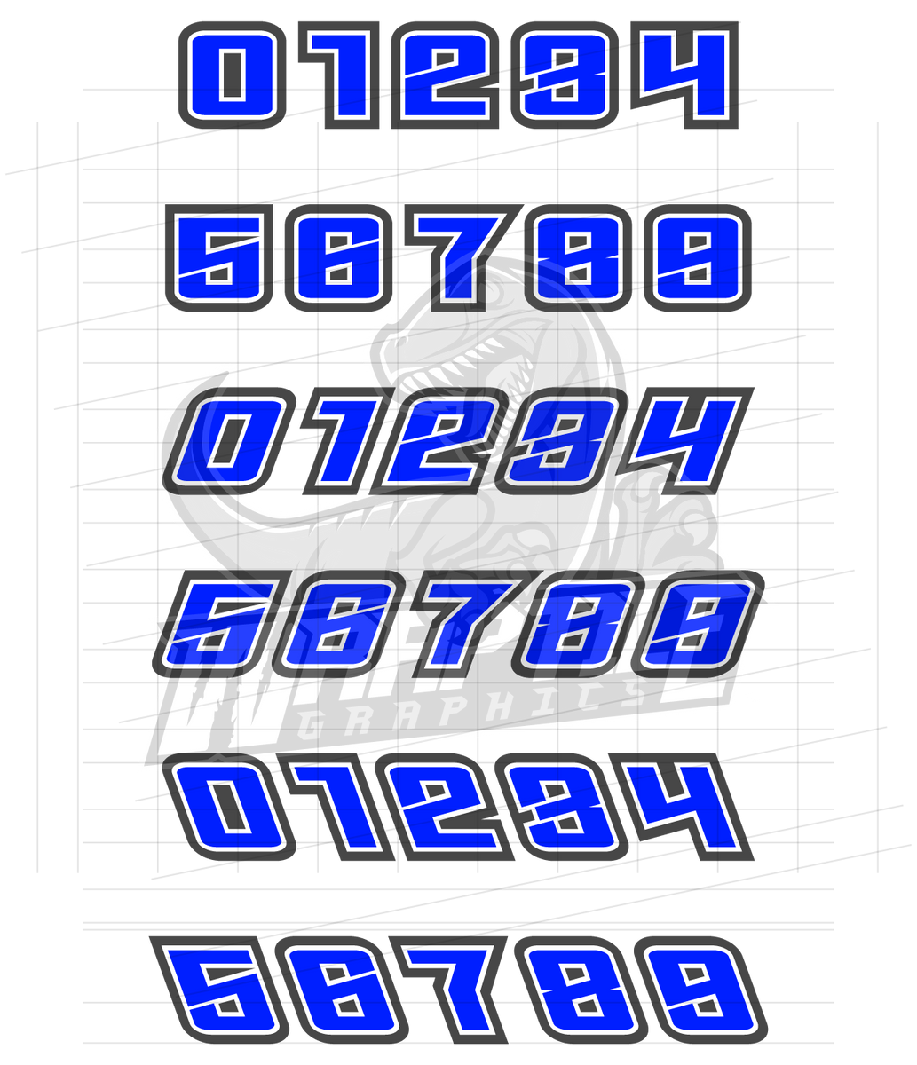 Racing Fonts Number Collection 8 – Wraptile Shop