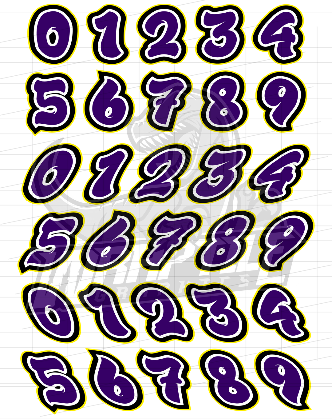 Racing Fonts Number Collection 11 – Wraptile Shop