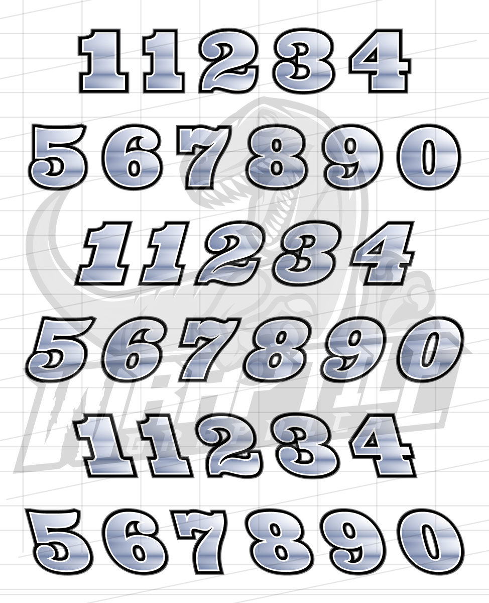 Racing Fonts Number Collection 15 – Wraptile Shop