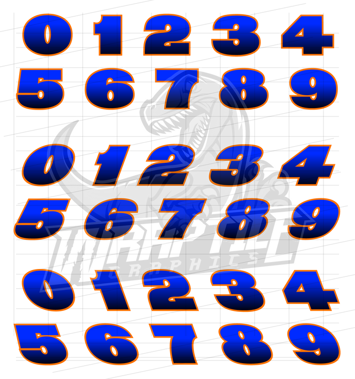 Racing Fonts Number Collection 18 – Wraptile Shop