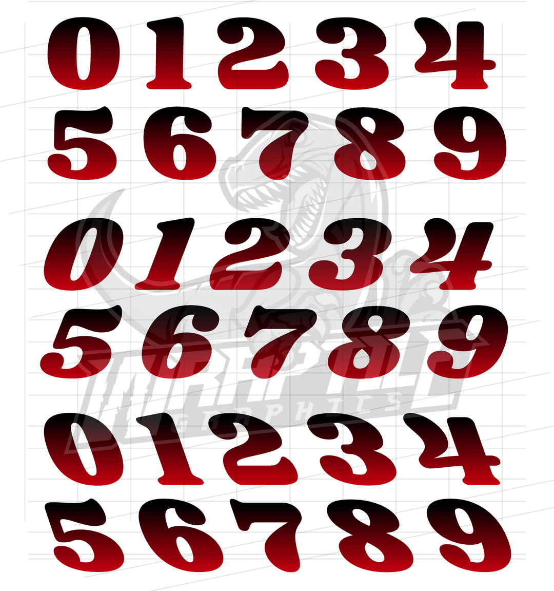 Racing Fonts Number Collection 20 – Wraptile Shop