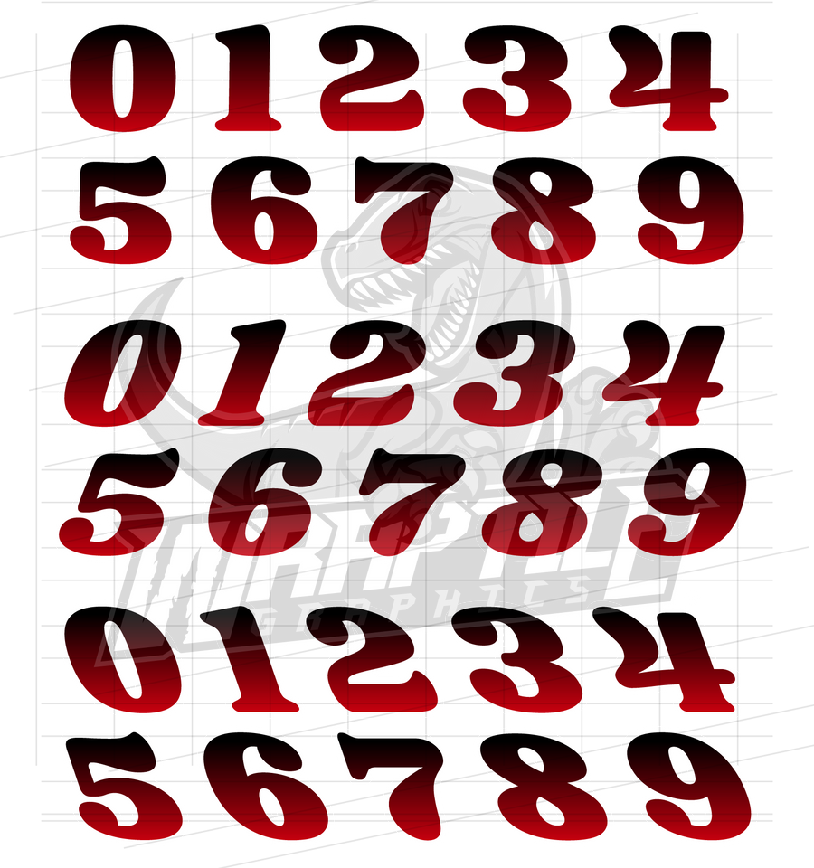 Racing Fonts Number Collection 20 – Wraptile Shop
