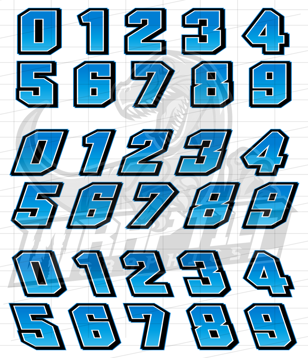 Racing Fonts Number Collection 20 – Wraptile Shop