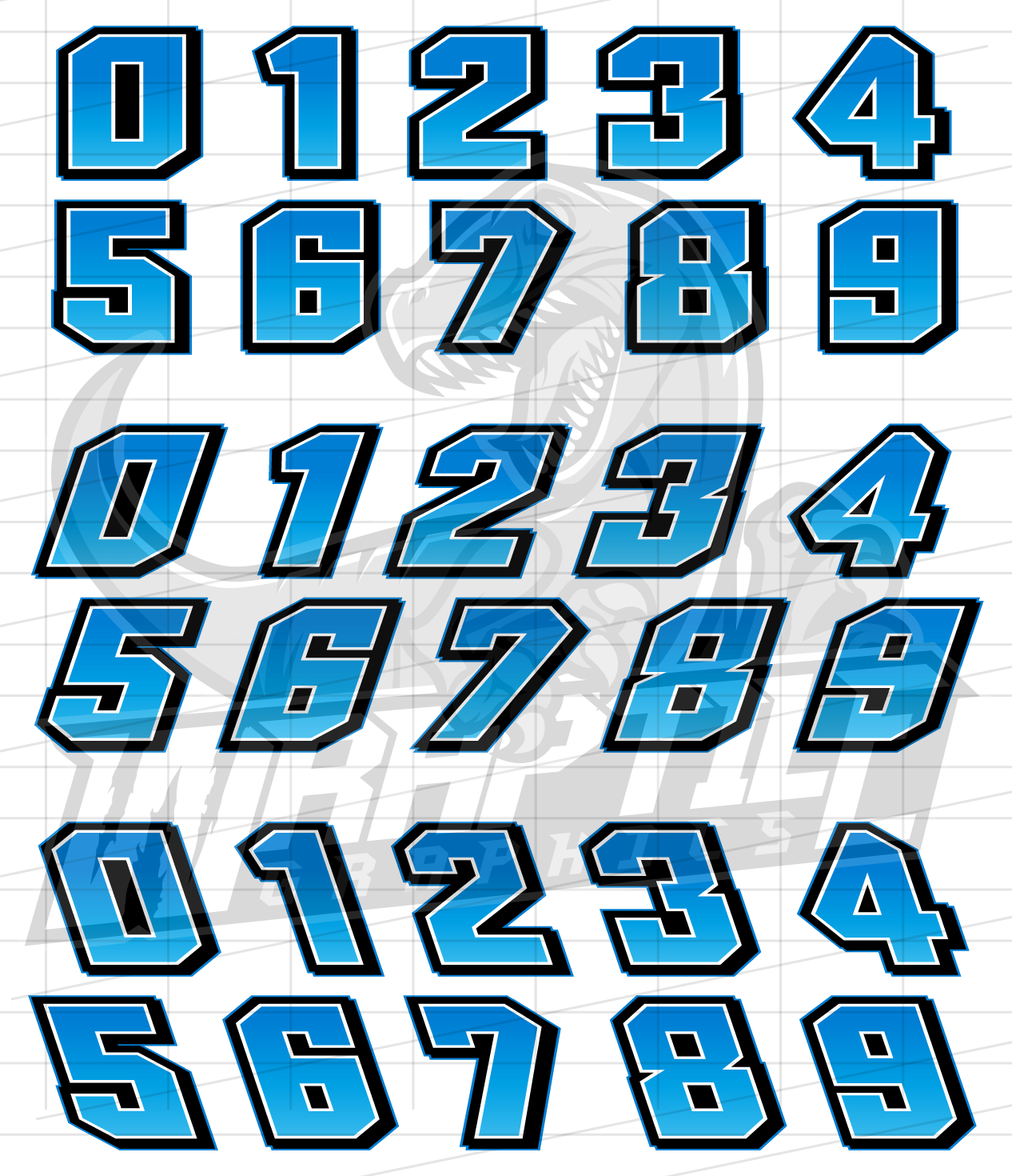Racing Fonts Number Collection 20 – Wraptile Shop