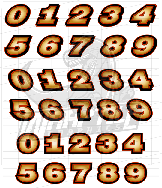 Racing Fonts Number Collection 22 – Wraptile Shop